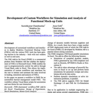 Development of Custom Workflows for Simulation and Analysis of Functional Mock-up Units ...